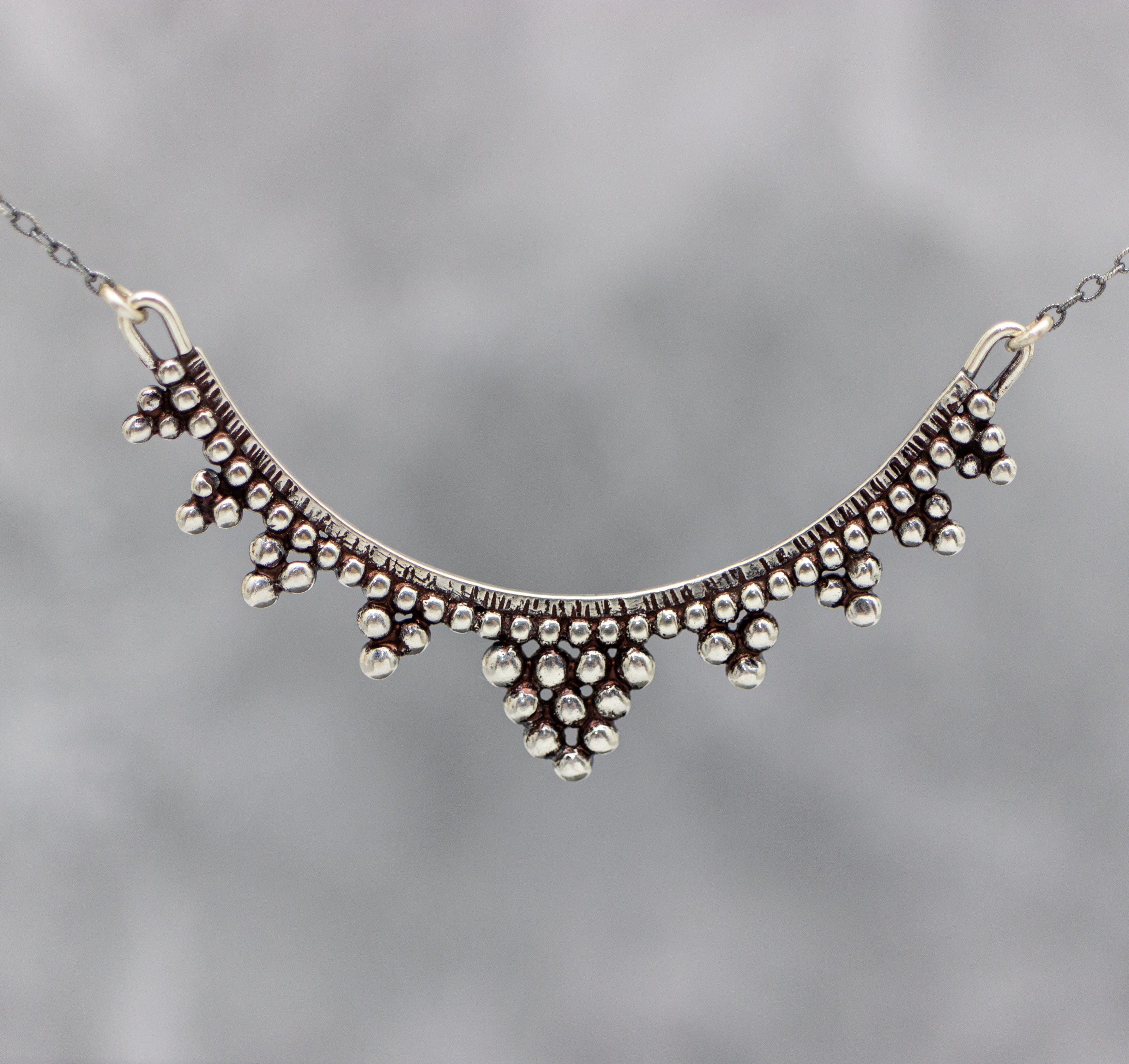 Wide Arc Necklace Sterling Silver and Fine Silver Version II Made to O